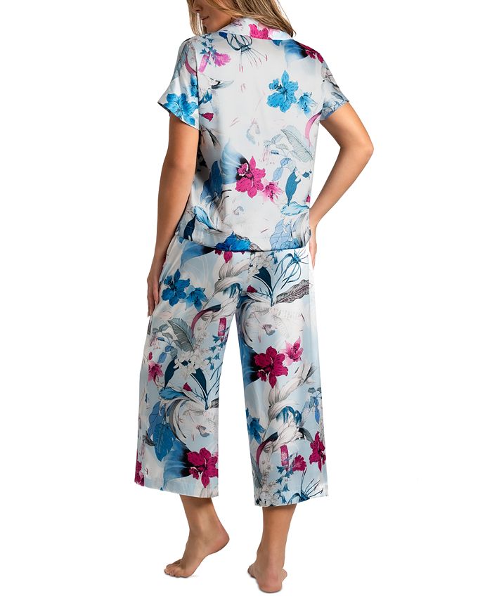 Linea Donatella Women's 2-Pc. Ayanna Cropped Satin Pajamas Set - Macy's