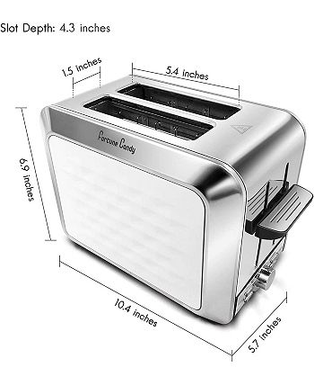 Mega Casa Toaster, Diamond Pattern, 2 Slice, Stainless Steel, Toaster ...