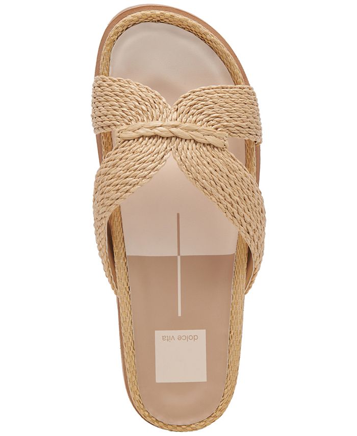 Dolce Vita Women's Selda Raffia Slide Footbed Sandals - Macy's