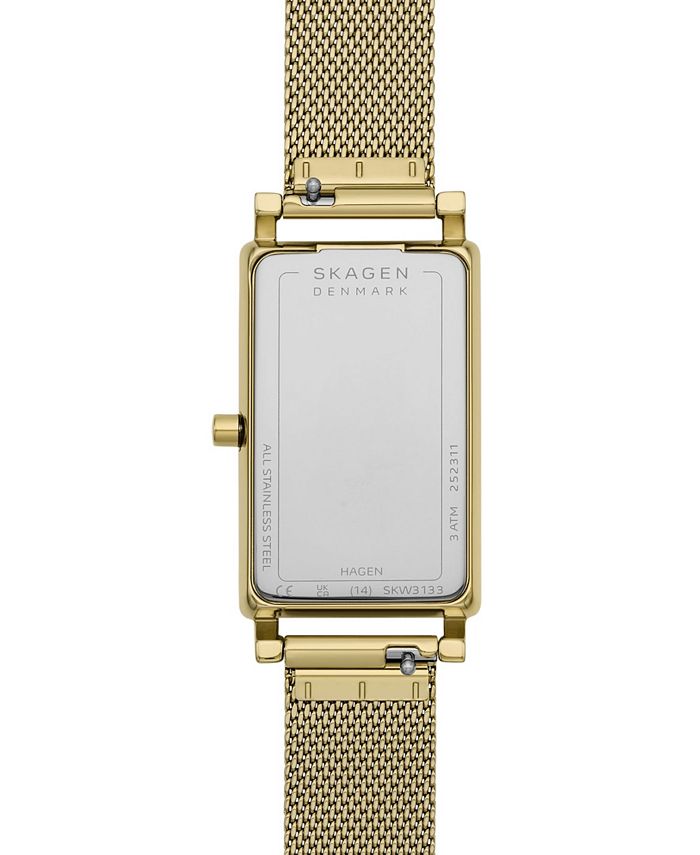 Skagen Women's Hagen Three Hand Gold-Tone Stainless Steel Mesh Watch ...