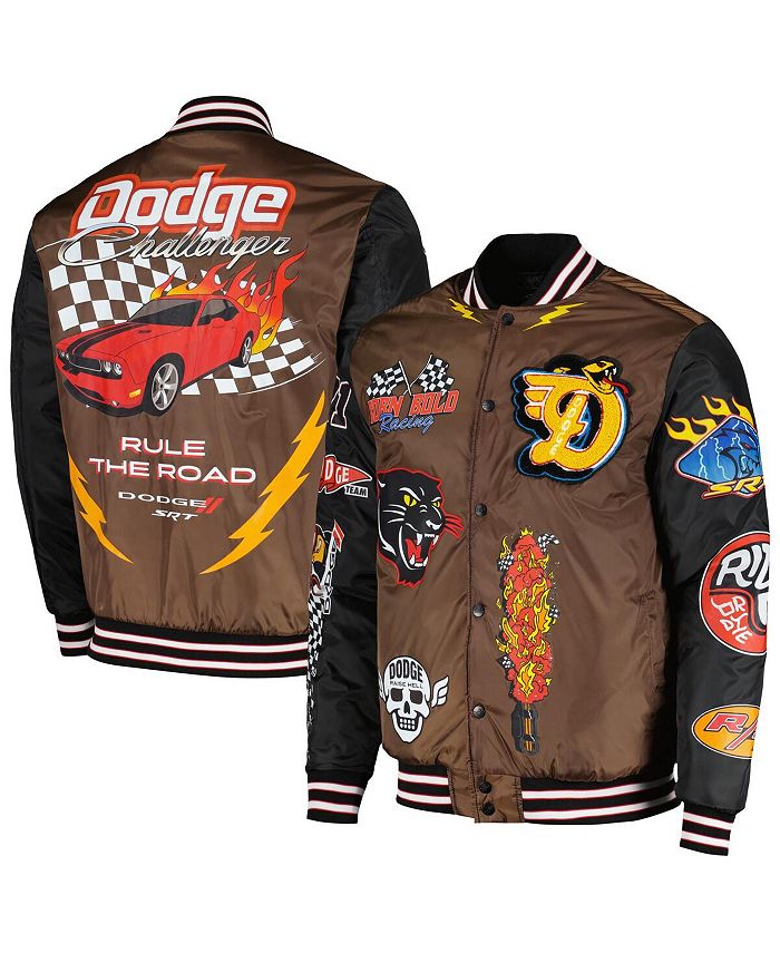 Reason Men's and Women's Brown Dodge Born Wild Racing Full-Snap Jacket ...