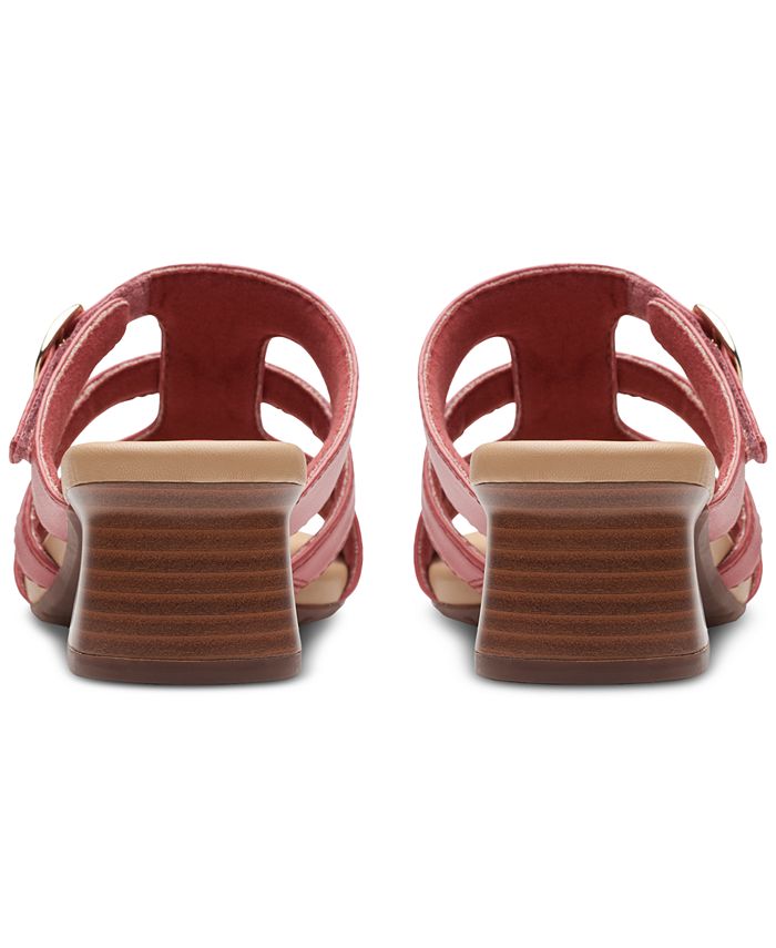 Clarks Women's Desirae Palm Triple-Strap Open-Back Sandals - Macy's