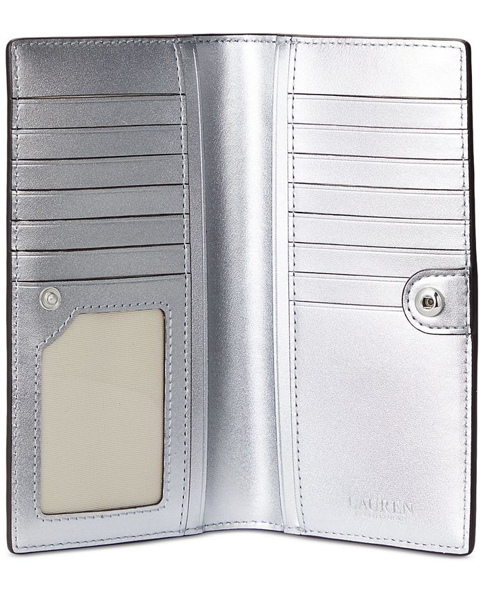 Lauren Ralph Lauren Crosshatch Leather Slim Wallet - Macy's