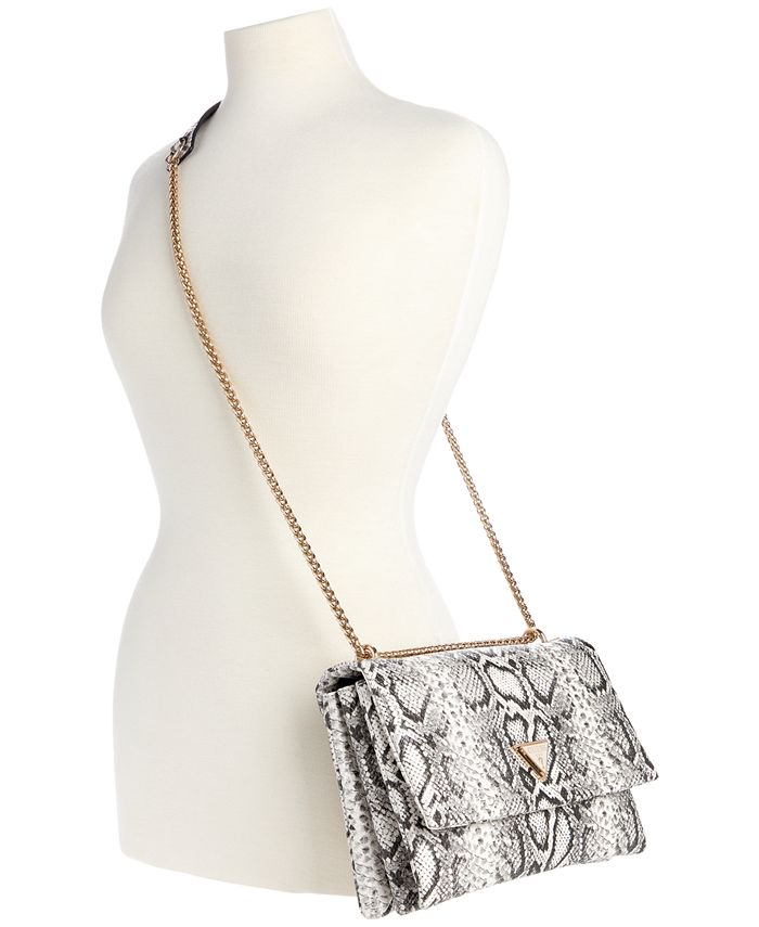 GUESS Deesa Python Small Convertible Crossbody Flap - Macy's