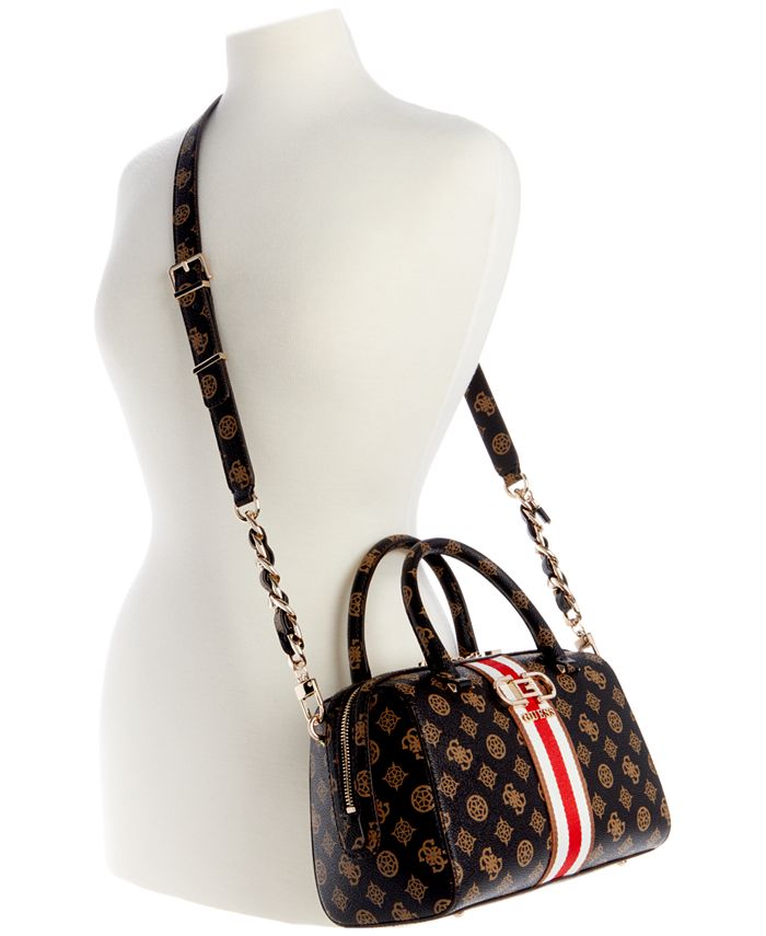 GUESS Nelka Monogram Small Box Satchel - Macy's