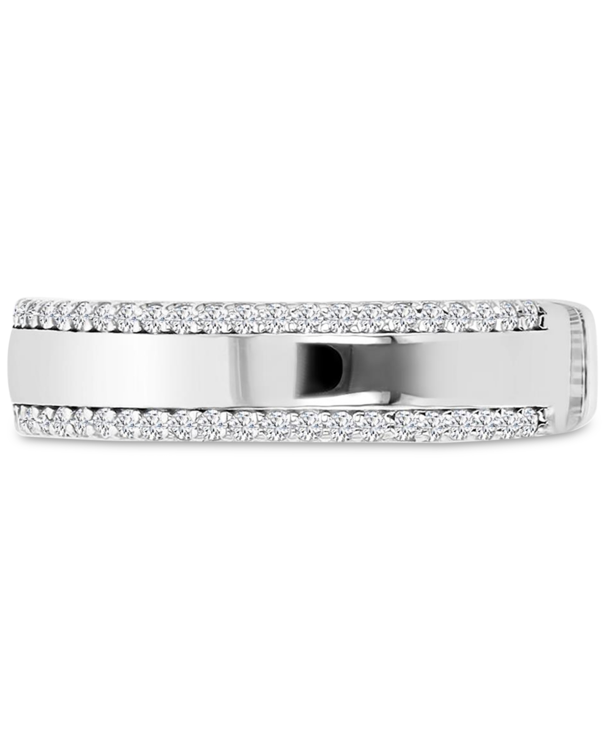 Click here for Cubic Zirconia Double Border Polished Band - Silve... prices