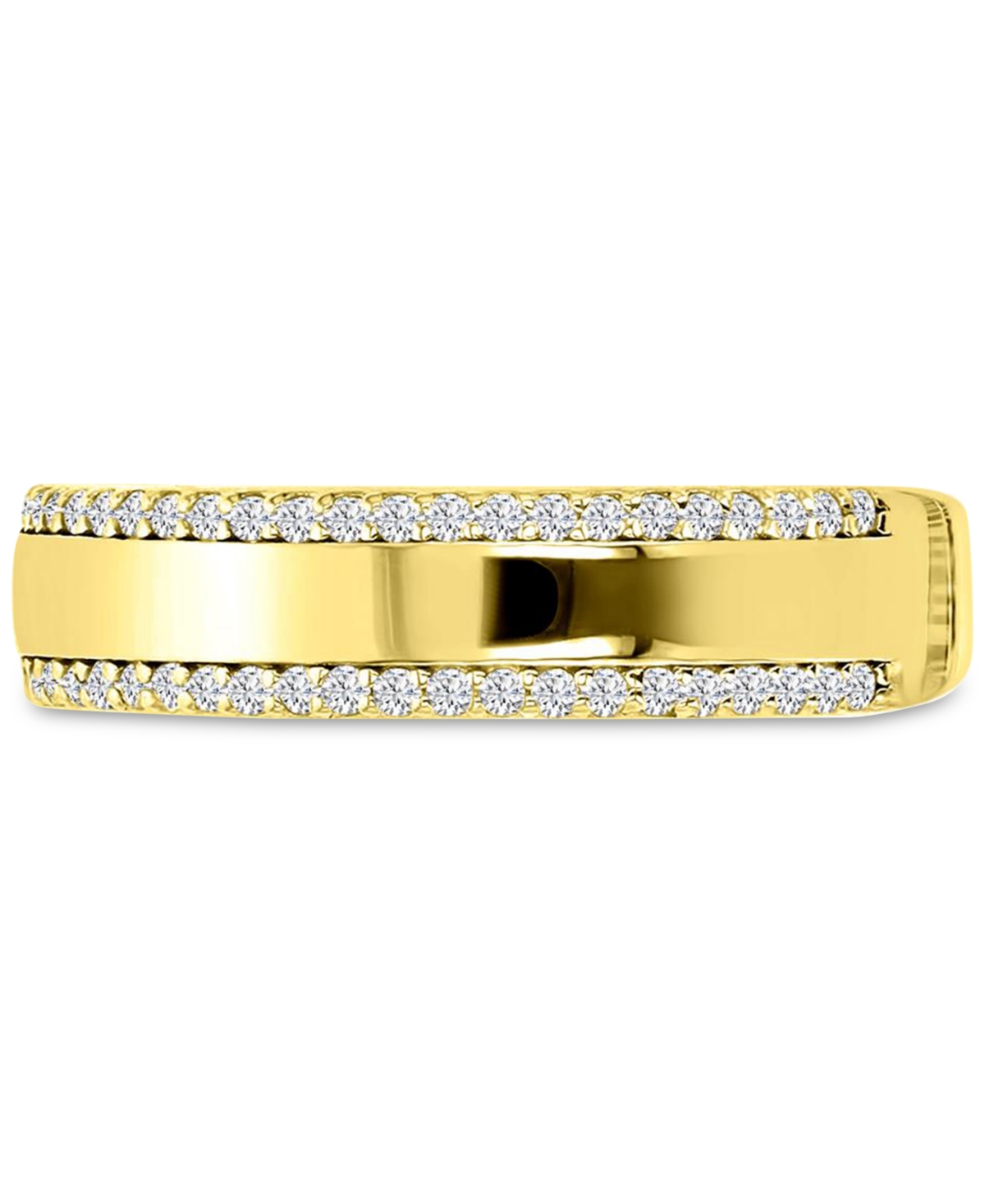 Click here for Cubic Zirconia Double Border Polished Band - Gold prices