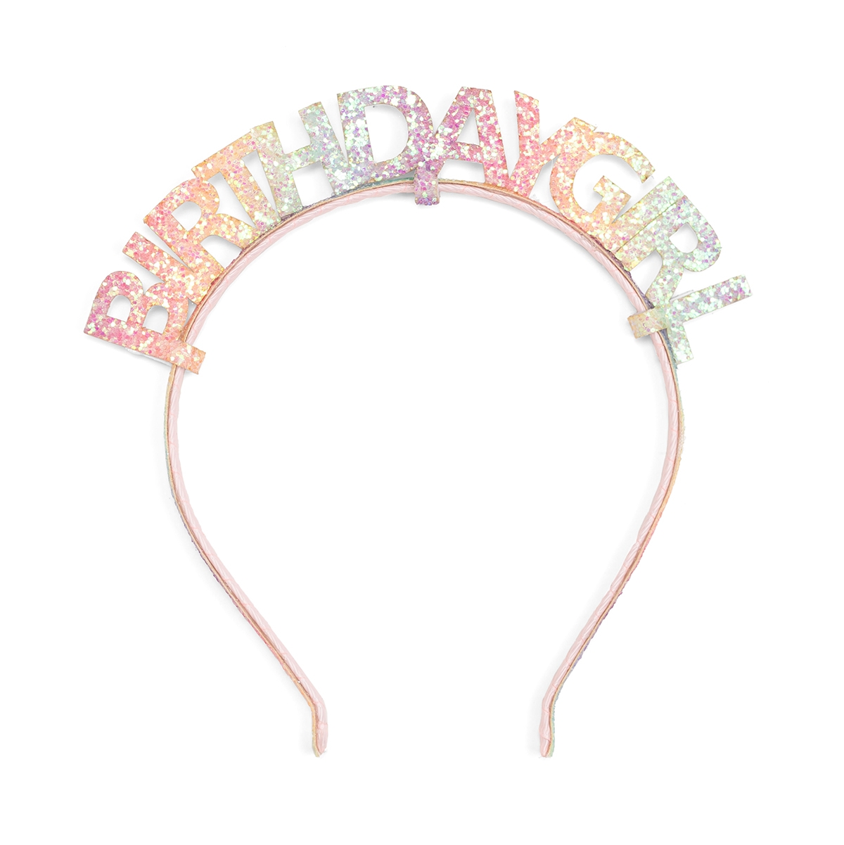 Click here for Child Girls Pastel Rainbow Birthday Girl Headband... prices