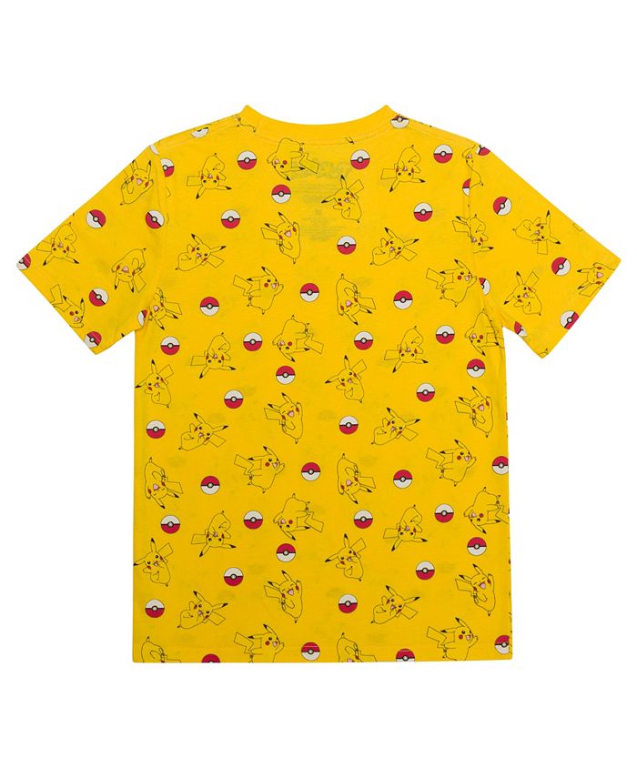Pokemon Big Boys Pikachu All Over Print Short Sleeve Graphic T-shirt ...