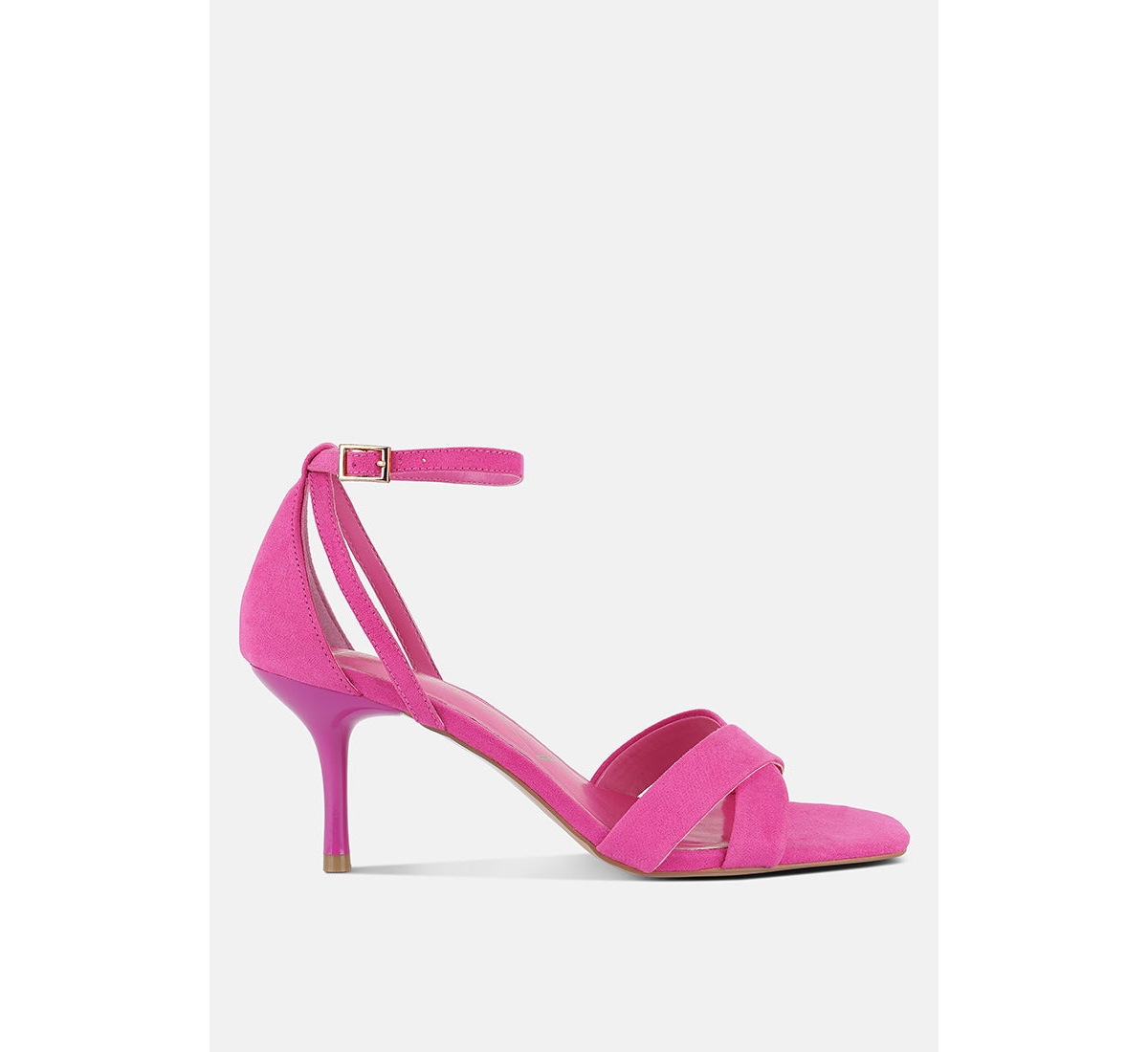 Click here for Womens Oraiku Faux Suede Cross Strap Heels - Pink prices