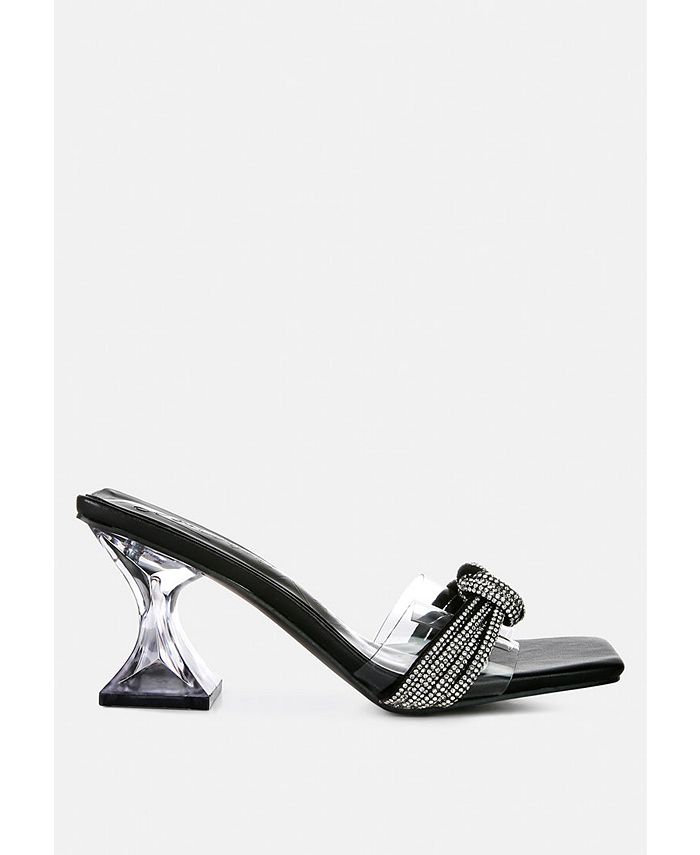 London Rag Women's Hiorda Rhinestone Knotted Spool Heel Sandals - Macy's
