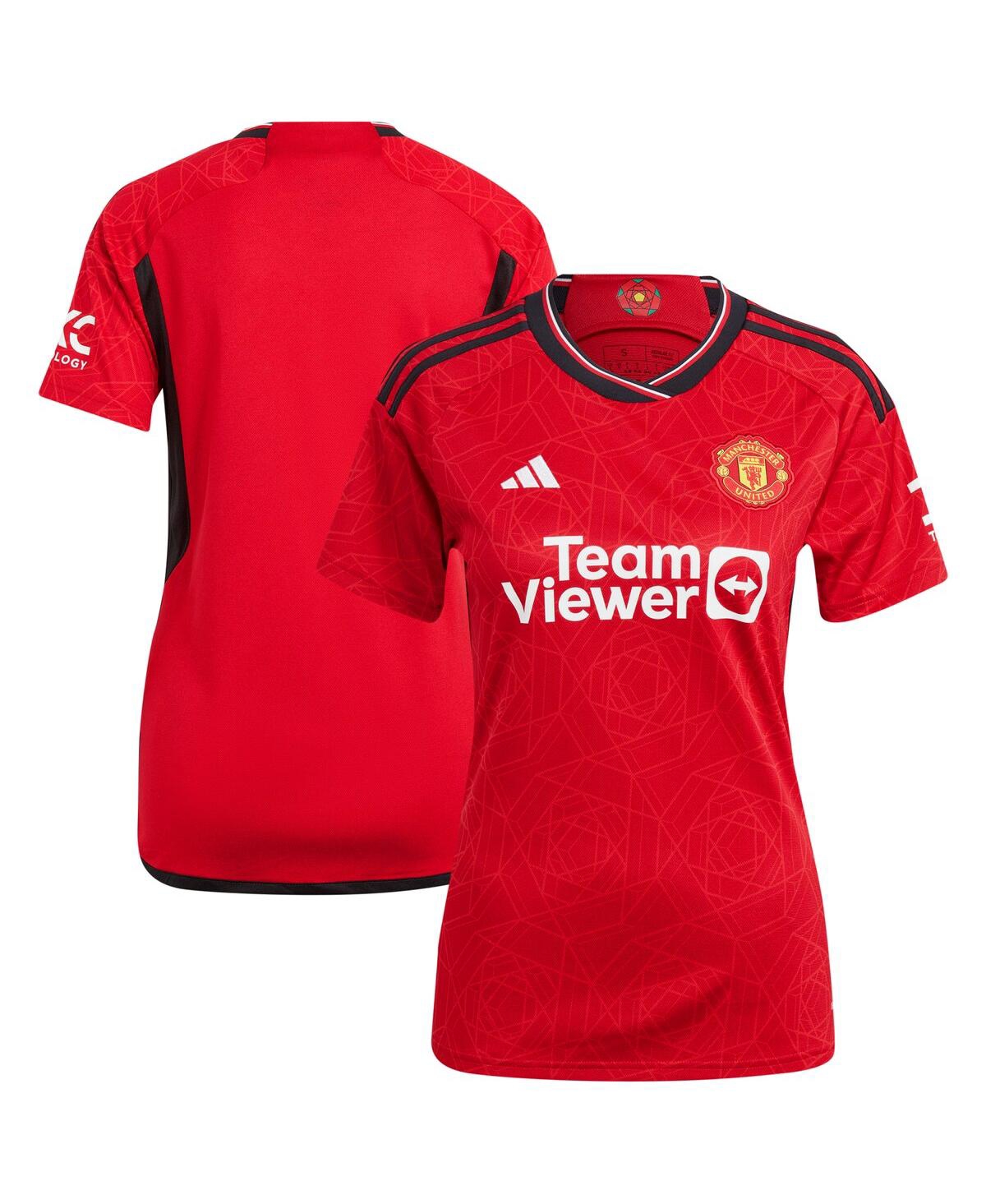 Click here for Womens adidas Red Manchester United 2023/24 Home R... prices