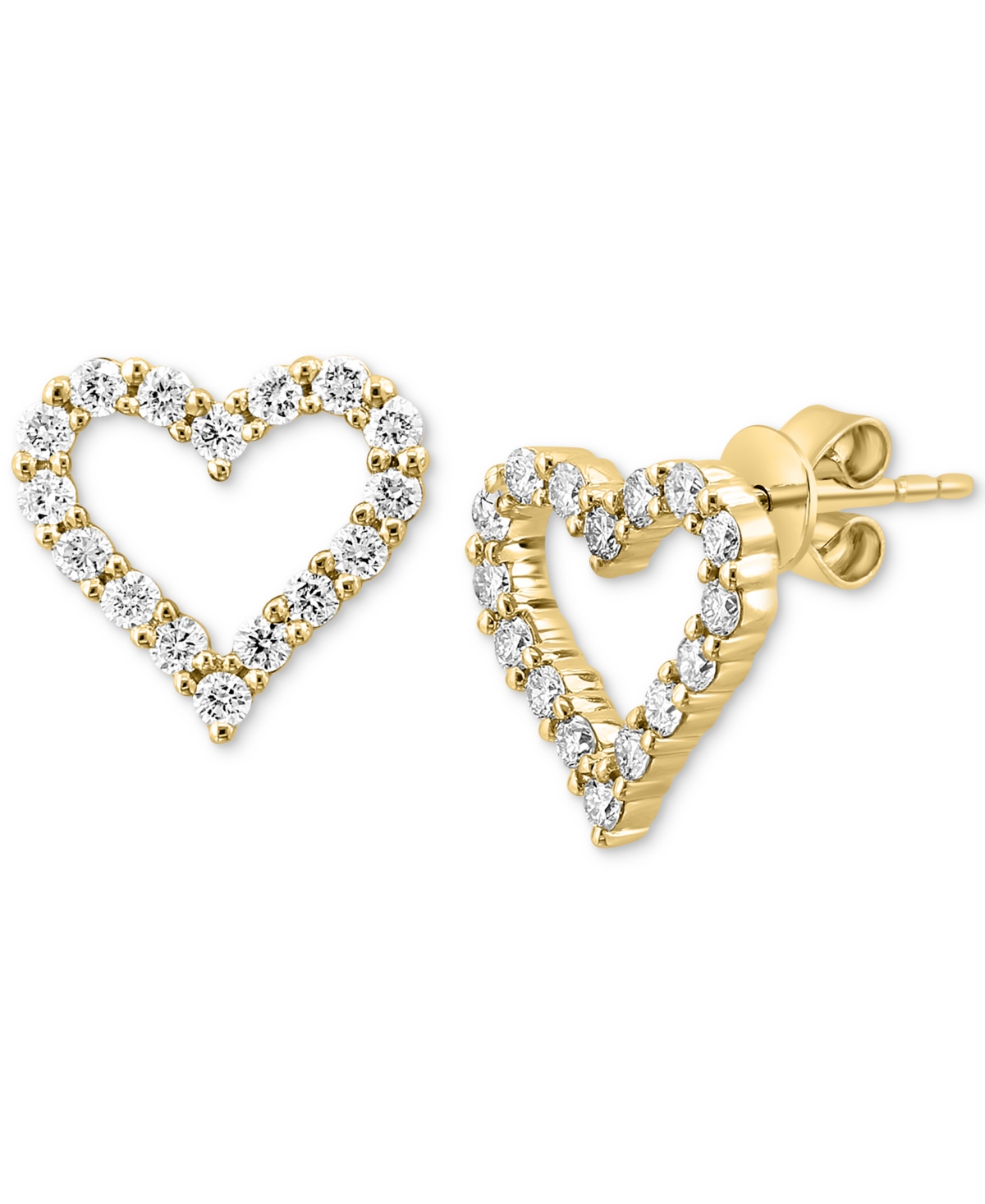 Click here for Effy Diamond Open Heart Stud Earrings (1/2 ct. t.w... prices
