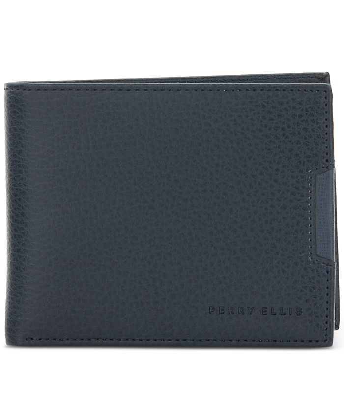 Perry Ellis Portfolio Men's Saffiano Pebble Bifold Wallet - Macy's