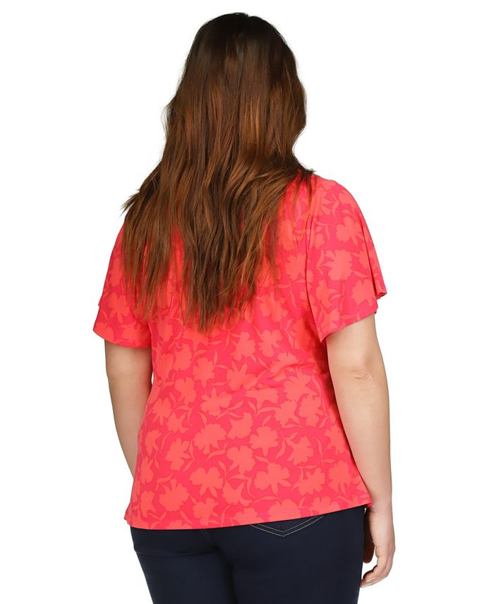 Michael Kors Plus Size Ruched Flutter-Sleeve Top - Macy's