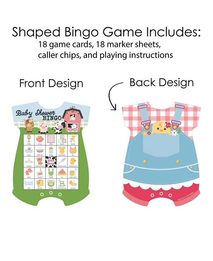 Big Dot of Happiness Girl Farm Animals - Pink Barnyard Baby Shower ...