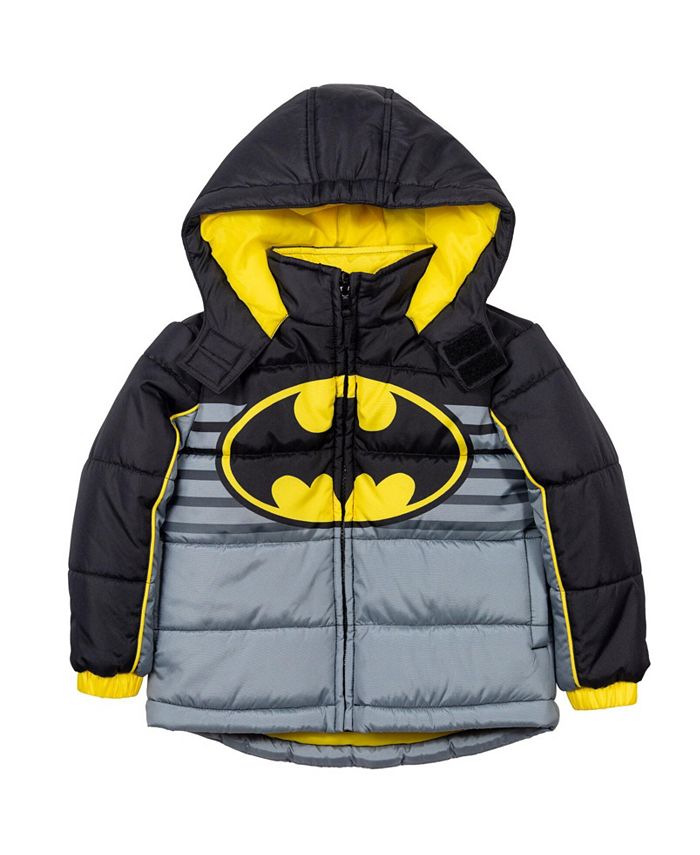 DC Comics Justice League Superman Batman Zip Up Puffer Jacket Toddler ...