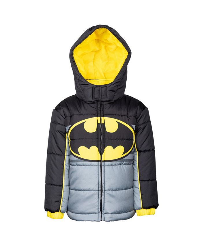 DC Comics Justice League Superman Batman Zip Up Puffer Jacket Toddler ...