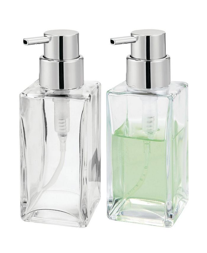 mDesign Glass Refillable Liquid Soap Dispenser Pump Bottle, 2 Pack - Macy's