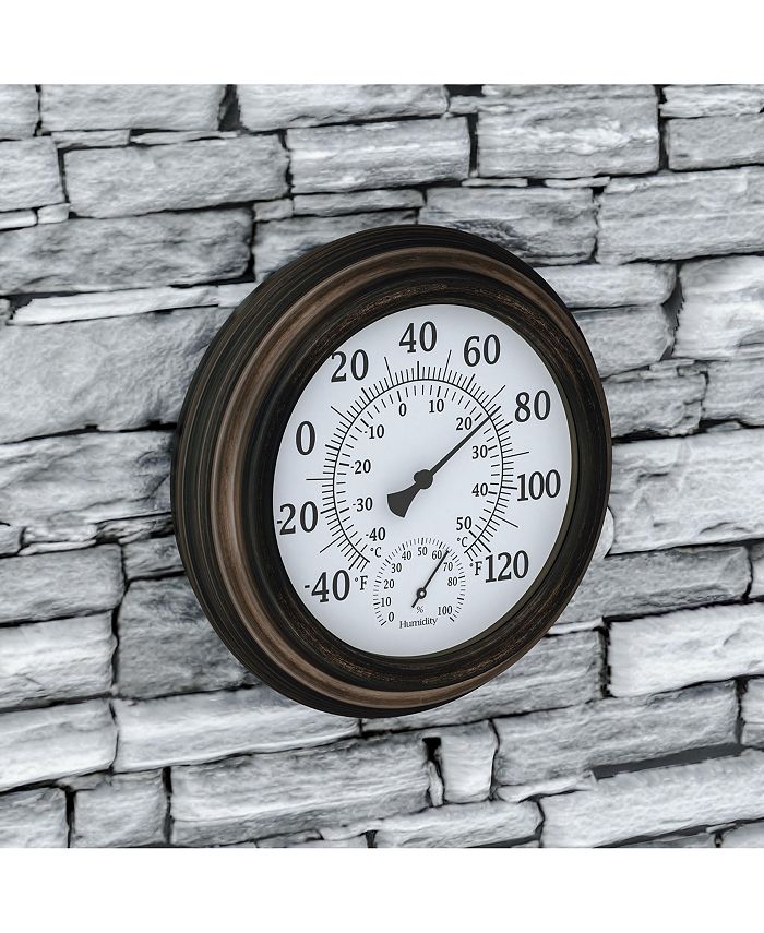 Pure Garden Wall Thermometer - 8-Inch Decorative Indoor/Outdoor ...