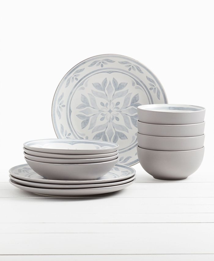 Tabletops Unlimited Carrara 12 Pc. Dinnerware Set, Service for 4 - Macy's