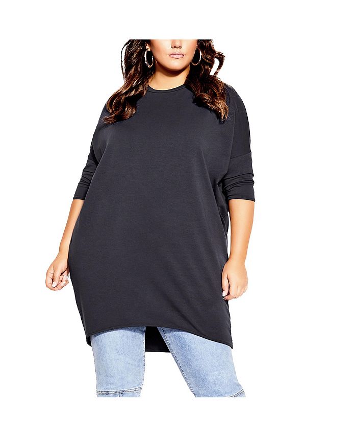 CITY CHIC Plus Size Oversize Longline Top - Macy's