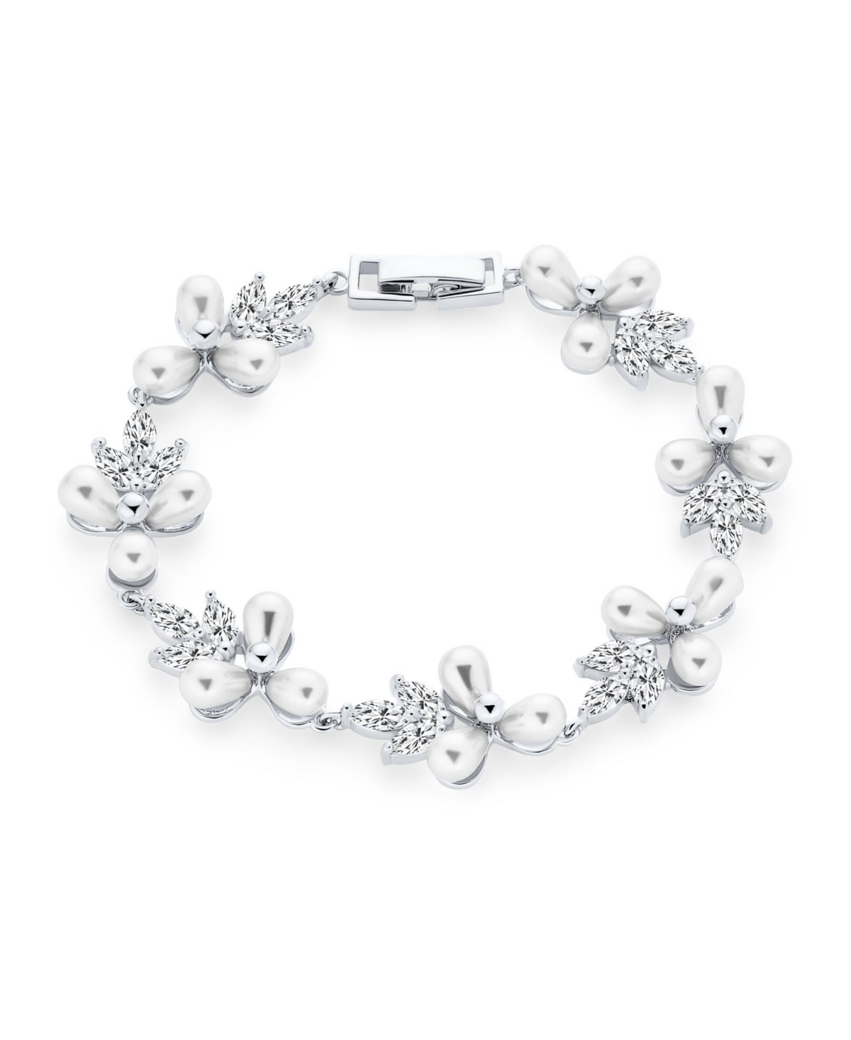 Click here for Bling Jewelry Multi Flowers Cz Leaf White Freshwat... prices