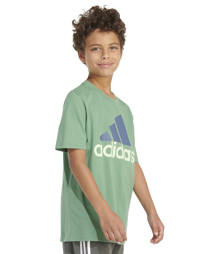 adidas Big Boys Short Sleeve Two-Color Logo T-Shirt - Macy's