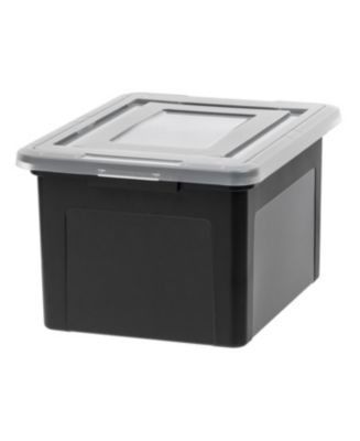 IRIS USA File Box File Organizer Plastic File Box for Letter/Legal File ...