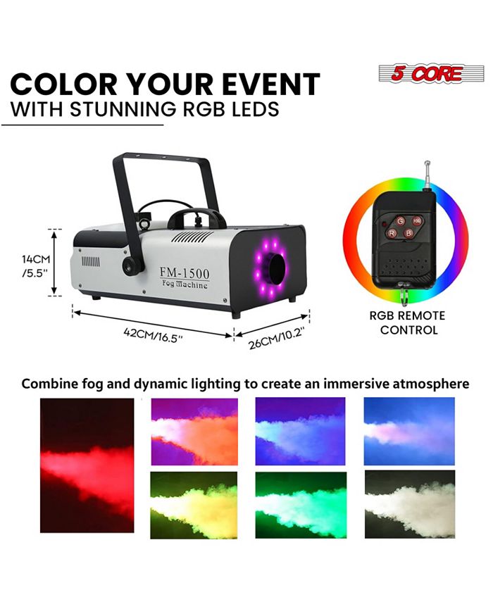 5 Core Fog Machine 1500W Smoke Machine 6000CFM Liquid Low Lying Indoor ...