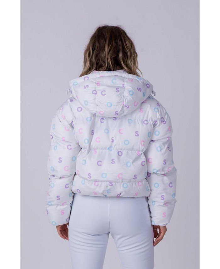 OOSC Women's White Print Chic Puffer Jacket - Macy's