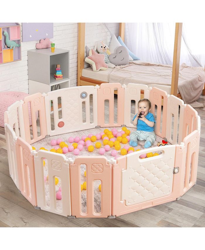 Slickblue 16 Panels Baby Safety Playpen with Drawing Board - Macy's