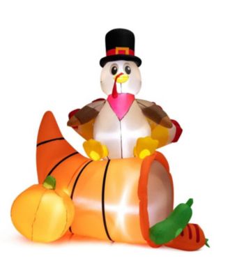 6 Feet Thanksgiving Inflatable Turkey on Cornucopia Harvest Autumn ...