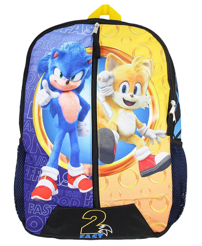 Sonic The Hedgehog Backpack Sonic And Tails 2 Fast Molded 16" Backpack ...