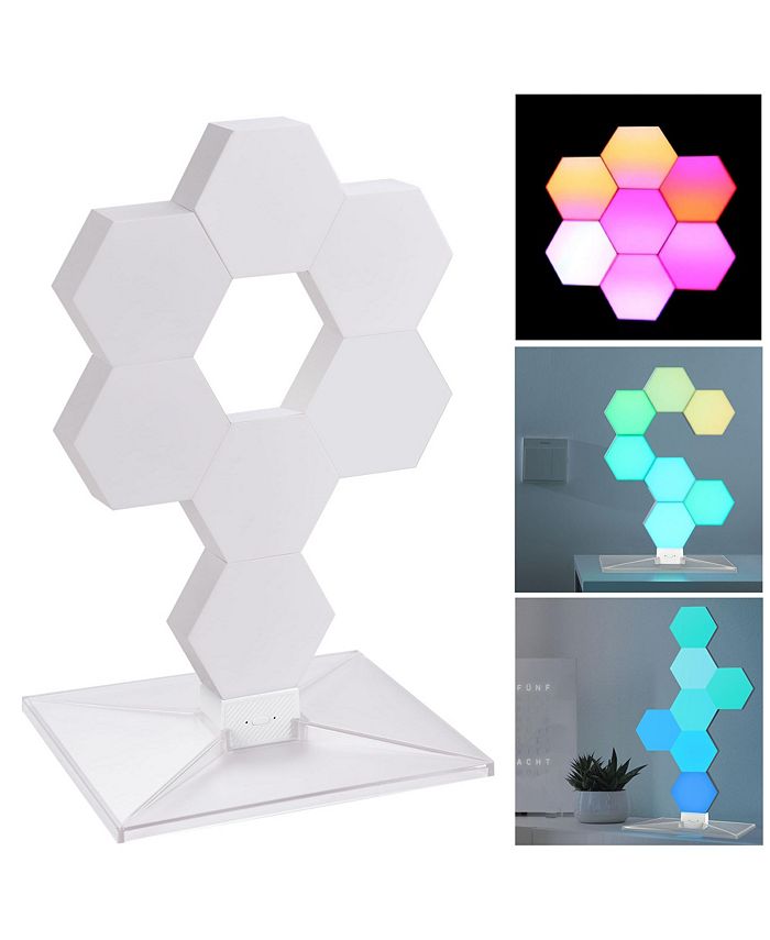 Yescom 7 Packs Hexagon Smart Light Modular LED Voice Control WIFI Decor ...