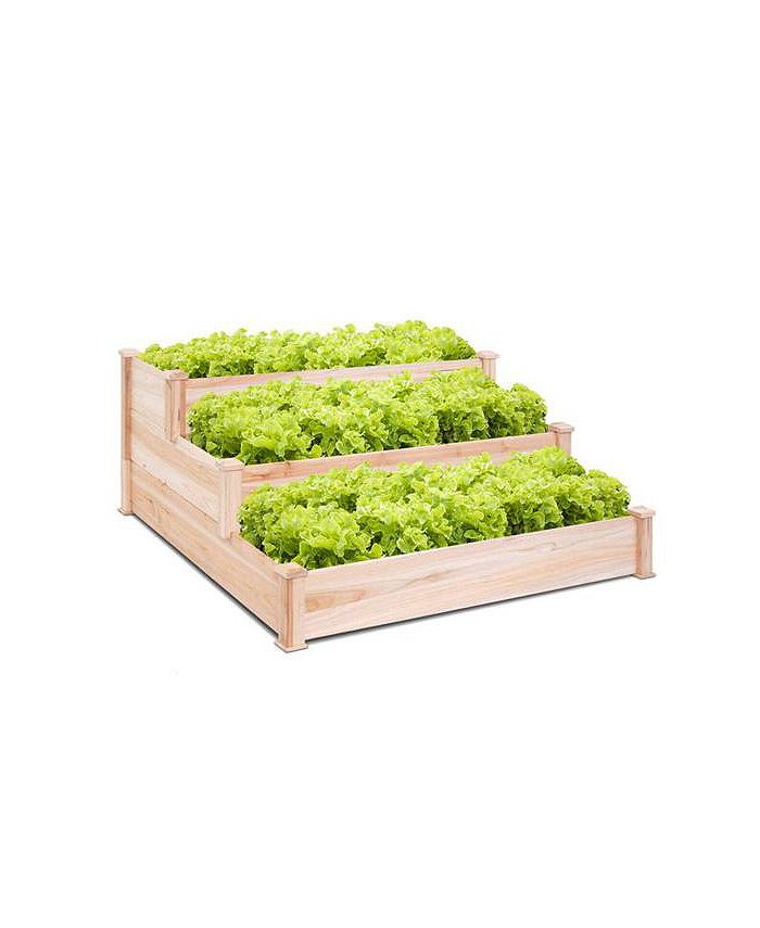 Slickblue 3 Tier Wooden Raised Garden Flower Vegetables Bed Macys