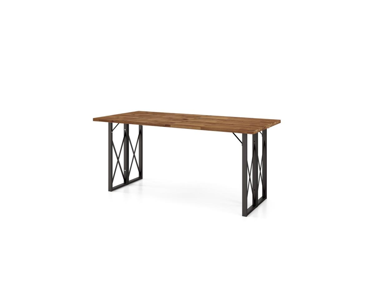 Click here for 67 Inch Patio Rectangle Acacia Wood Dining Table w... prices