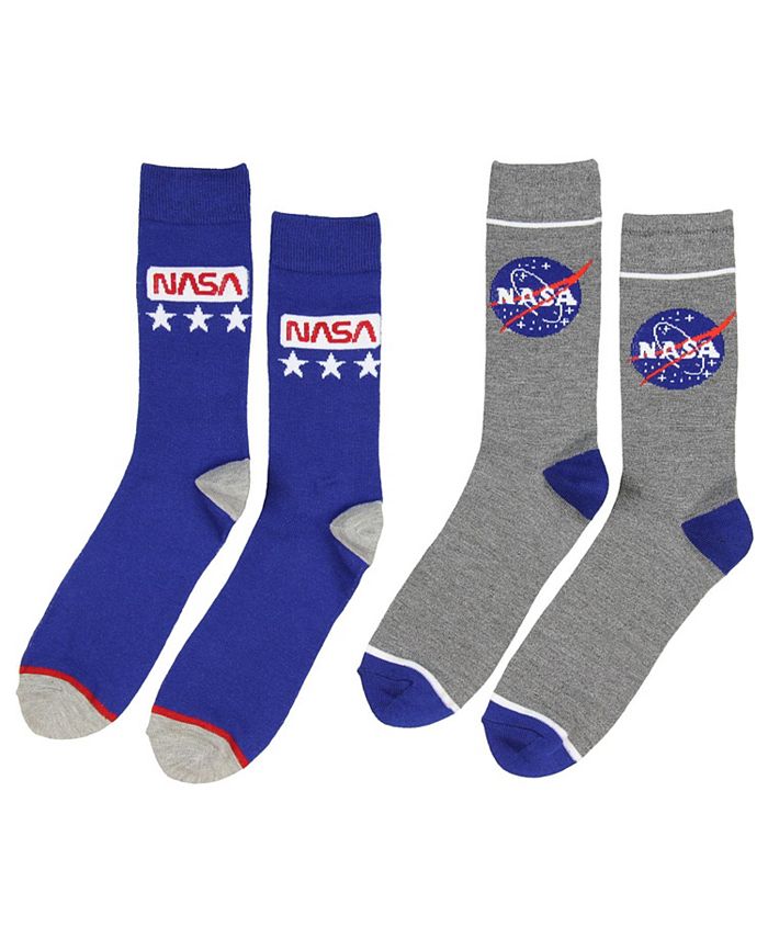 NASA Buzz Aldrin NASA Logo Crew Socks Unisex Adult 2 Pair Calf High - Macy's