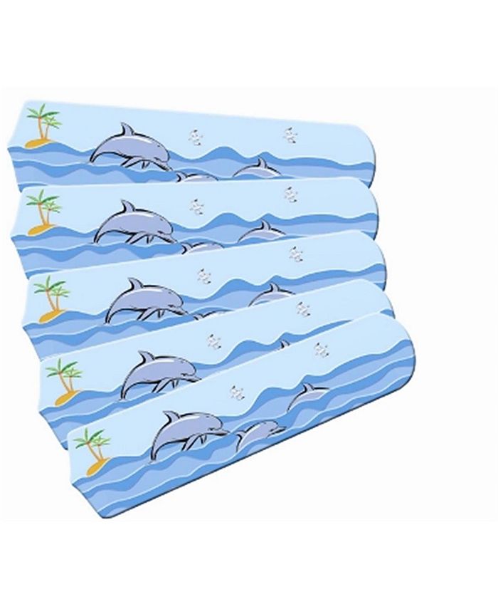 Ceiling Fan Designers Kids Playful Dolphins 52 In. Ceiling Fan Blades ...