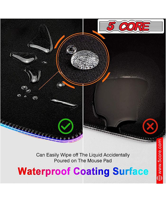 5 Core Large Mouse Pad Computer Mouse Mat with RGB Light Anti-Slip ...