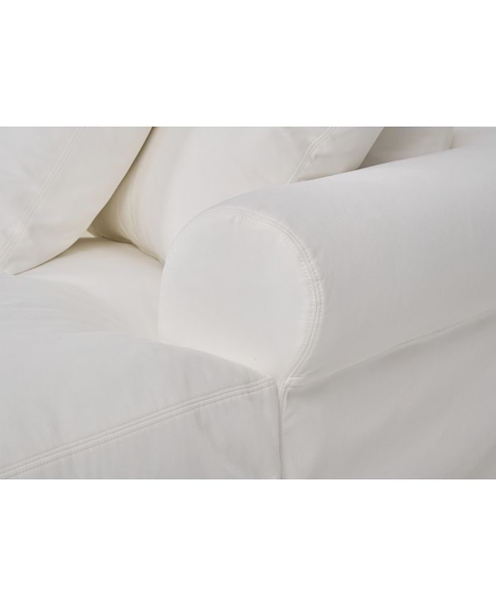 Furniture Brenalee 96" Roll Arm Performance Fabric Slipcover Reversible ...