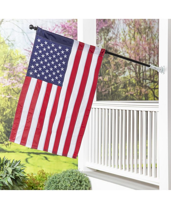 Evergreen White Painted Aluminum Adjustable Flag Pole Bracket Flag Pole ...