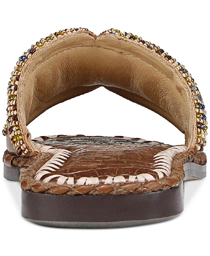 Sam Edelman Women's Fitz Beaded Slide Flat Sandals - Macy's