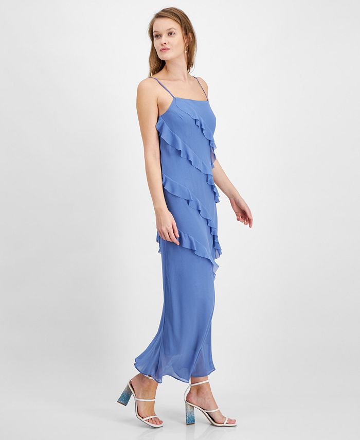 Lucy Paris Women's Daria Bias-Ruffled Maxi Slip Dress - Macy's