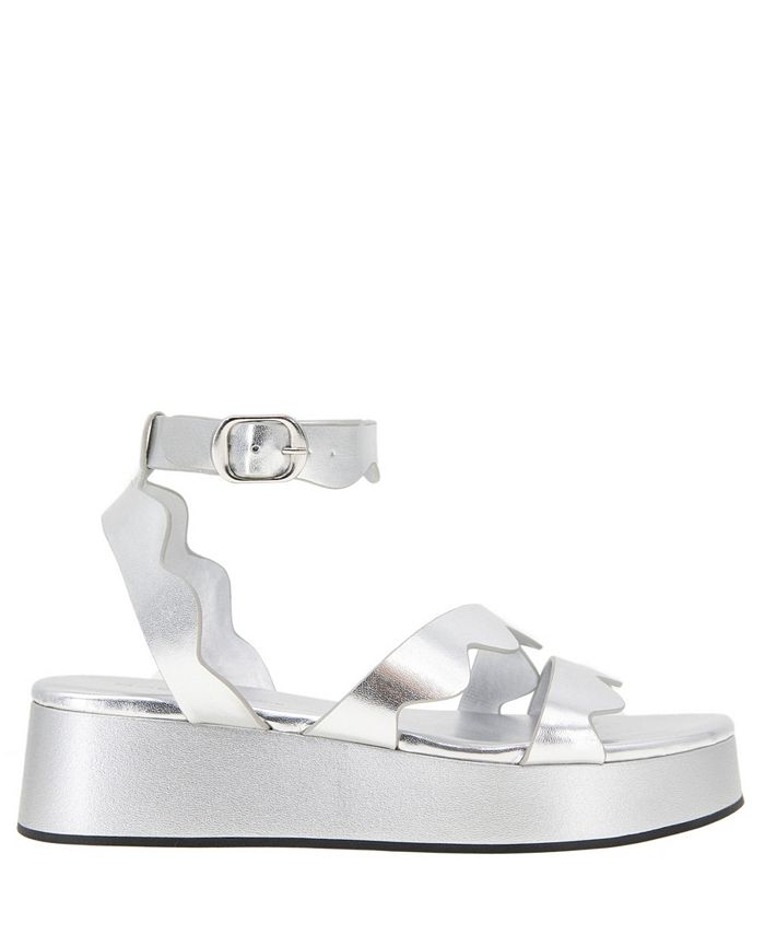 BCBGeneration Women's Faye Scalloped Buckle Flatform Sandals - Macy's