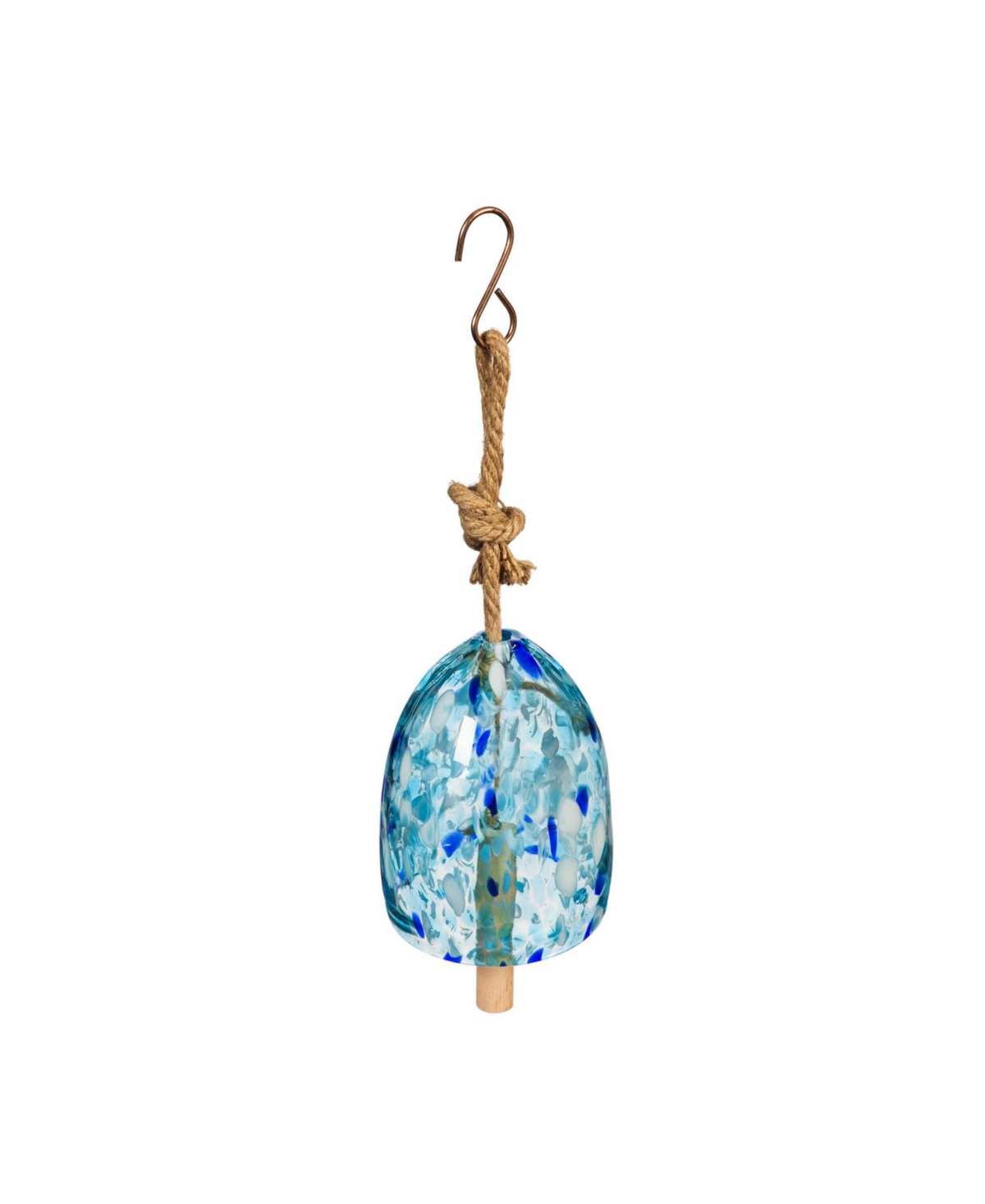 Click here for Evergreen Art Glass Speckle Light Blue Bell Chime... prices