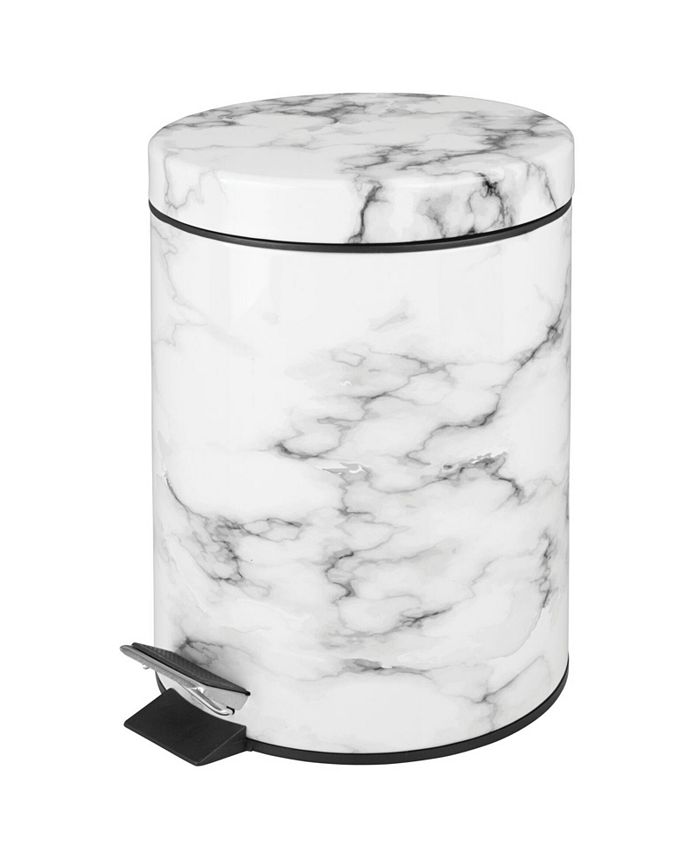 mDesign Round Metal Step Trash Can, Liner/Handle - Macy's