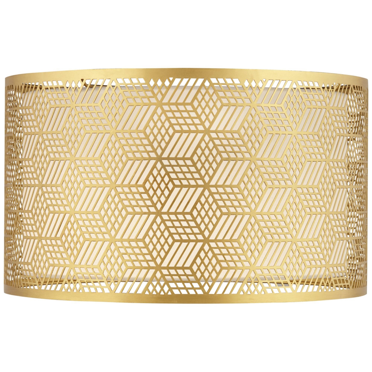 Click here for Gold Finish Laser Cut Metal Large Drum Lamp Shade... prices