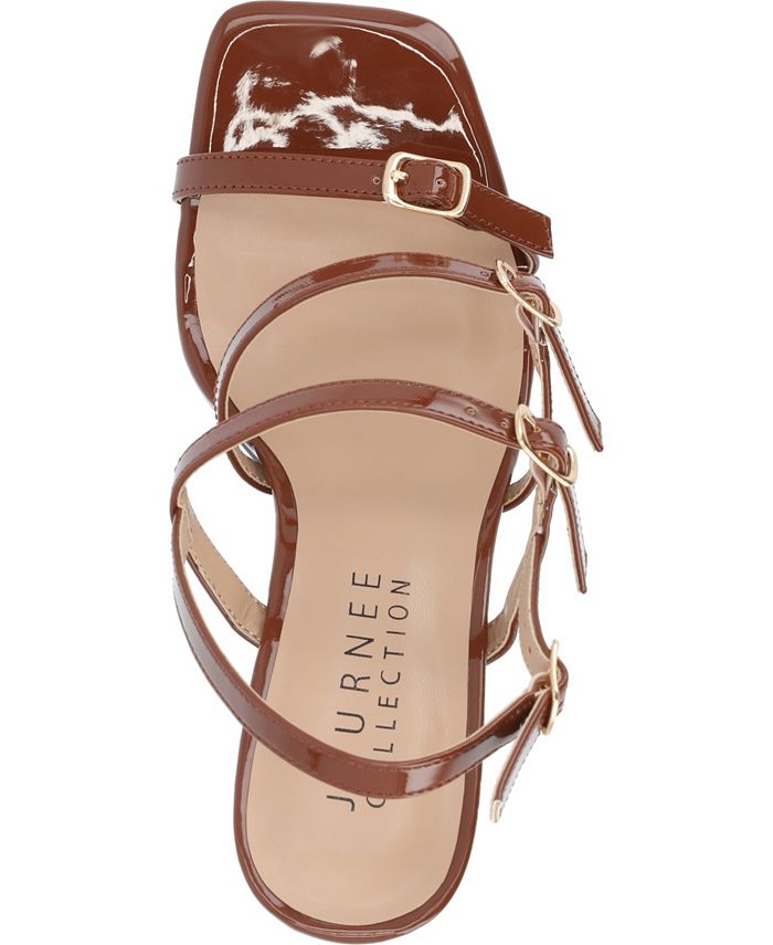Journee Collection Women's Norina Buckle Block Heel Sandals - Macy's