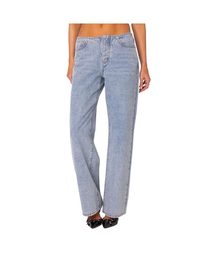 Edikted Women's No Waistband relaxed jeans - Macy's